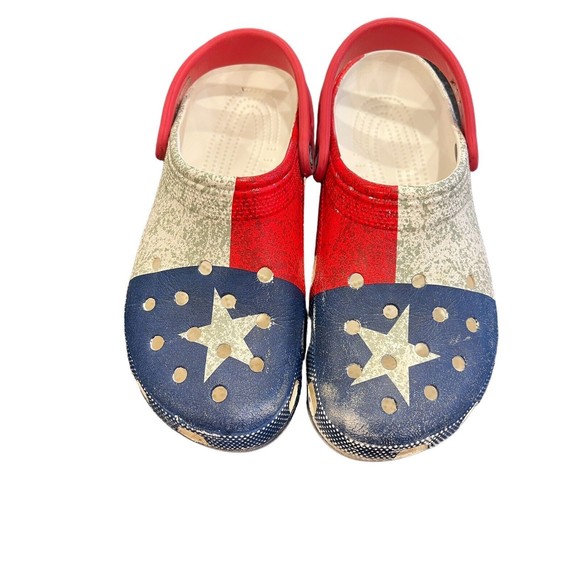 CROCS | Shoes | Crocs Classic Clogs Texas State Flag Red White Blue ...